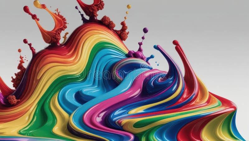Multicolor Liquid Paint Flowing Pattern Stock Illustration ...