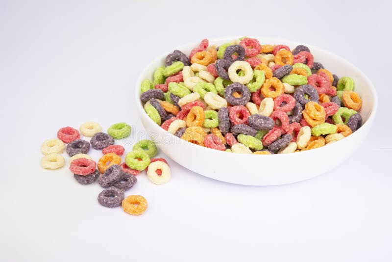 Multicolor Cereal Rings As Food Background, Generative AI. Stock ...