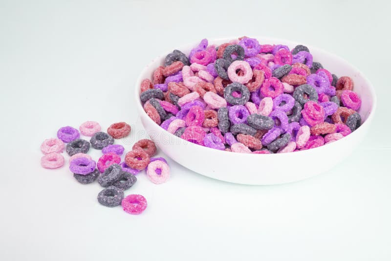 Multicolor Cereal Rings As Food Background, Generative AI. Stock ...