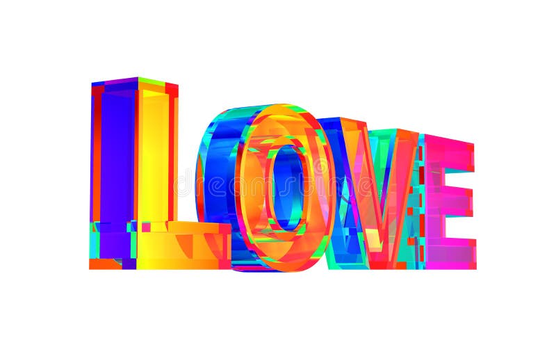 Multicolor Love Word on White Background Stock Illustration ...