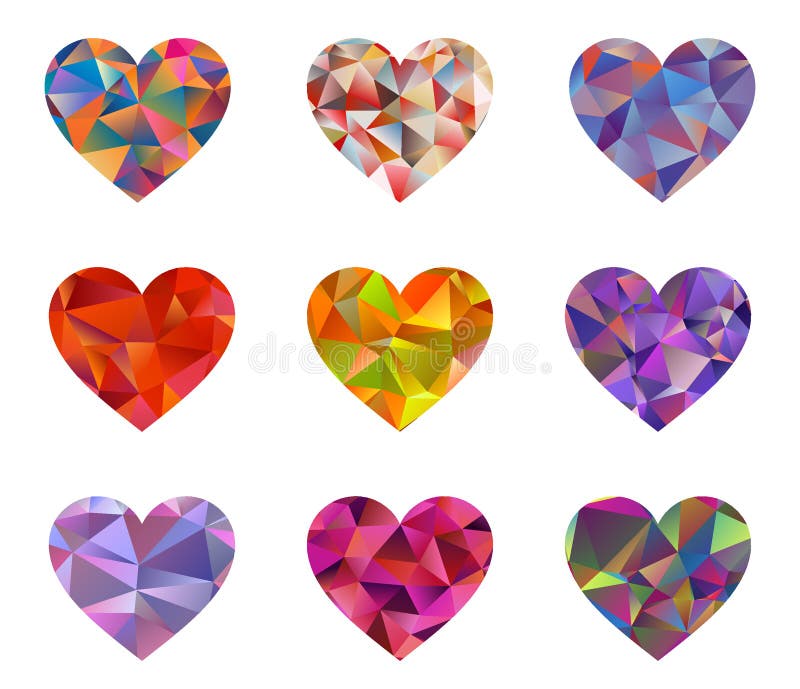 Multicolor Lowpoly Heart Vector Illustration Stock Vector ...
