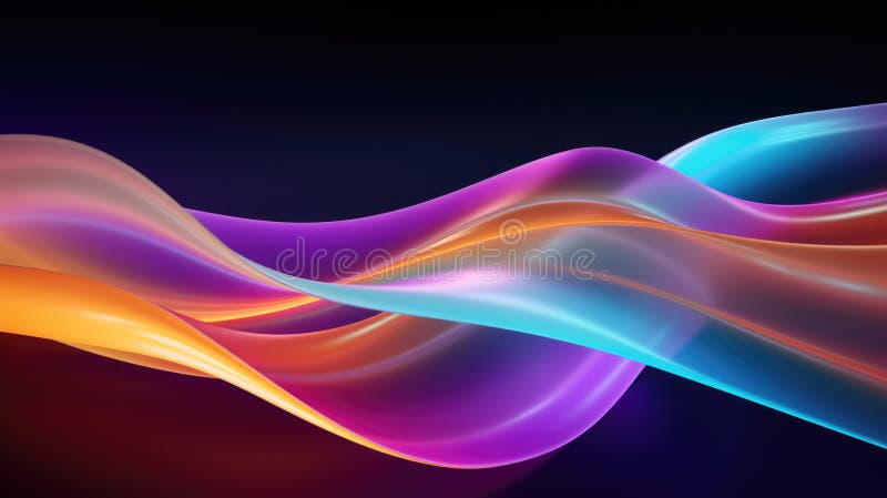 Multicolor Luminous Ribbon Background, Abstract Illustration Stock ...