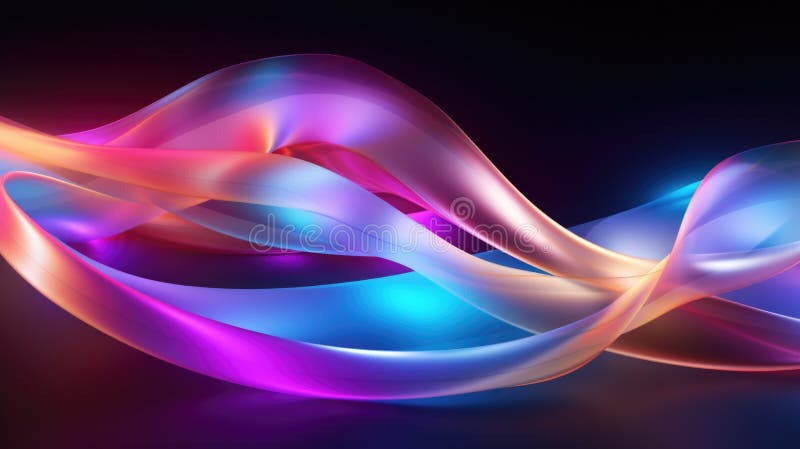 Multicolor Luminous Ribbon Background, Abstract Illustration Stock ...