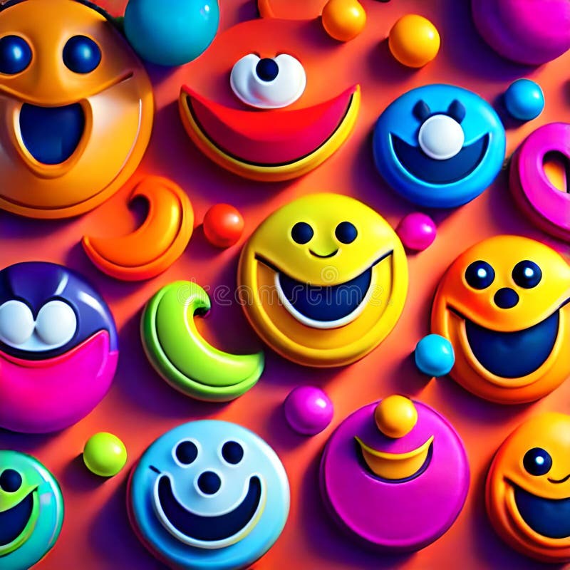 Multicolor of Many Smiley Icon Cartoon Doodles2 Stock Illustration ...