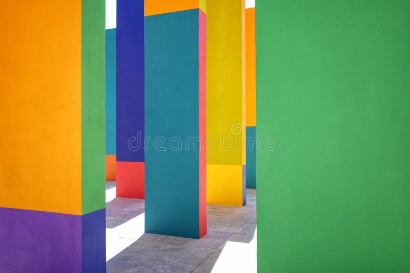 Multicolor Modern Architecture Stock Image - Image of white, column ...