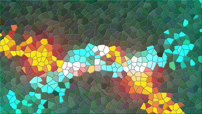 Multicolor Mosaic of Various Shapes. Computer Generated Abstract ...