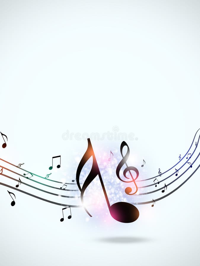 Music Notes Bright Funky Background Stock Illustration - Illustration ...