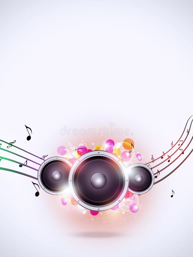 Music Notes Bright Funky Background Stock Illustration - Illustration ...