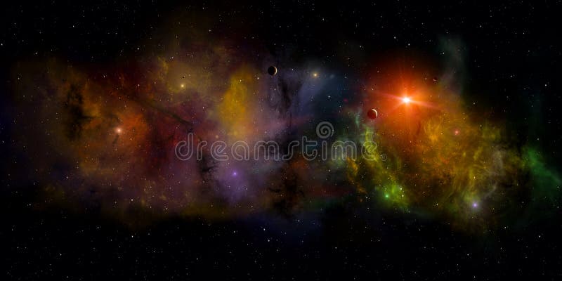 Multicolor Nebula stock illustration. Illustration of astrology - 50980621