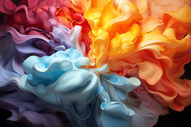 Multicolor Neon Fluid Texture, Colorfull Splash Paint, Liquid. Abstract ...