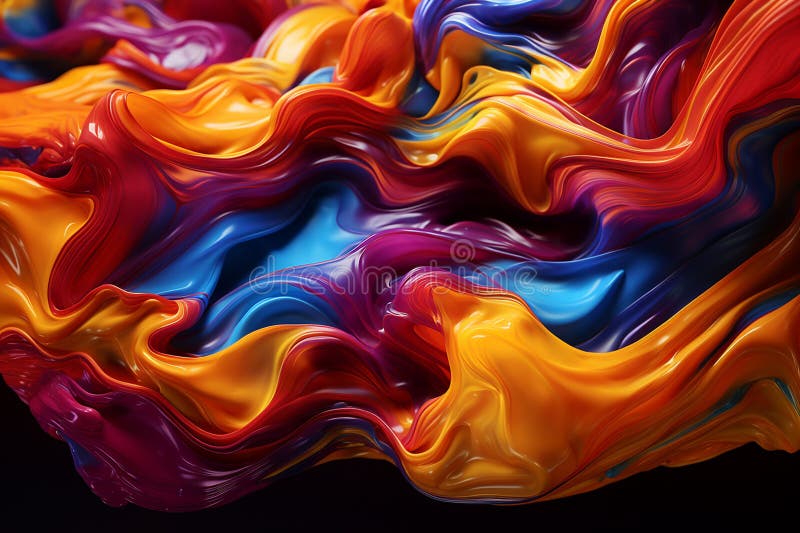 Multicolor Neon Fluid Texture, Colorfull Splash Paint, Liquid. Abstract ...