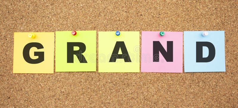 Word grand spelled on dice stock photo. Image of letterpress - 122885292