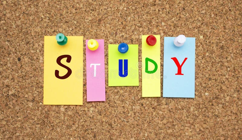 Multicolor Notes with Letters Pinned on a Cork Notice Board. Stock ...