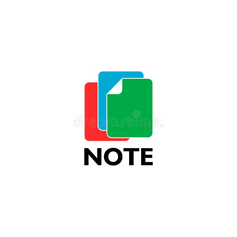 Multicolor Notes Logo, Colored Sheets of Note Papers Stock Vector ...