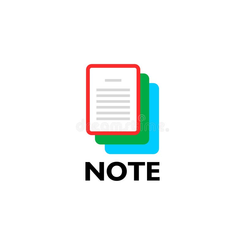 Multicolor Notes Logo, Colored Sheets of Note Papers Stock Vector ...