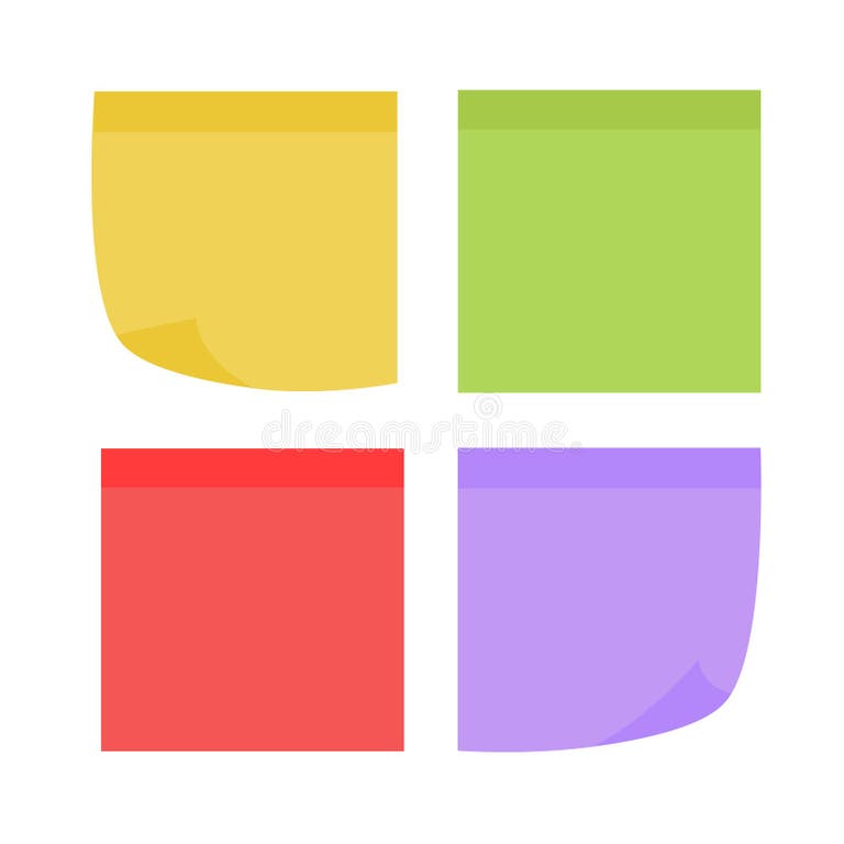 Multicolor Notes Post. Colored Sticky Note Set Stock Vector ...
