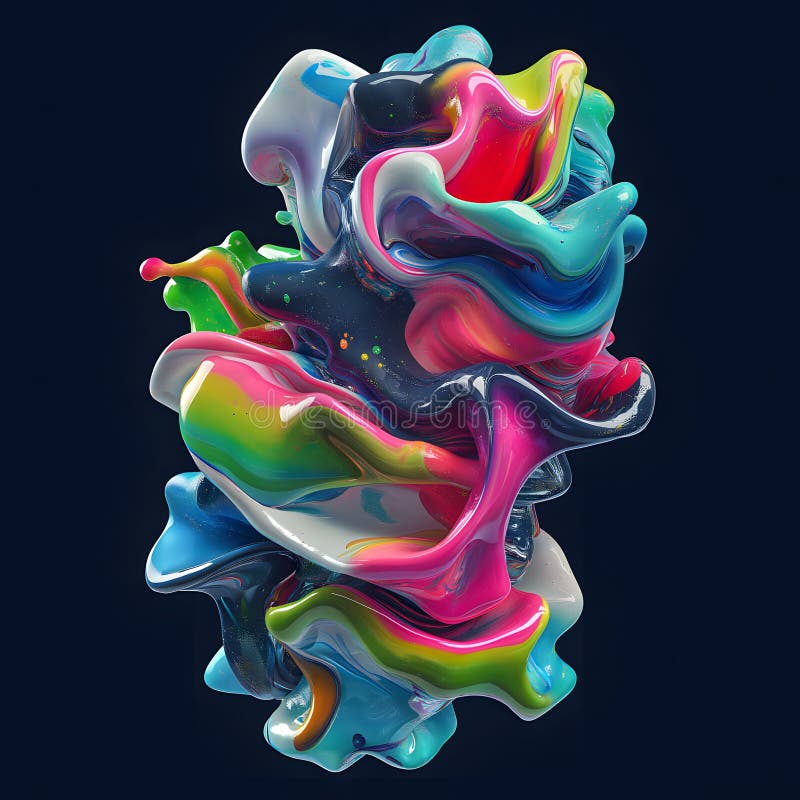 Multicolor Paint Splash in Abstract Form Stock Illustration ...