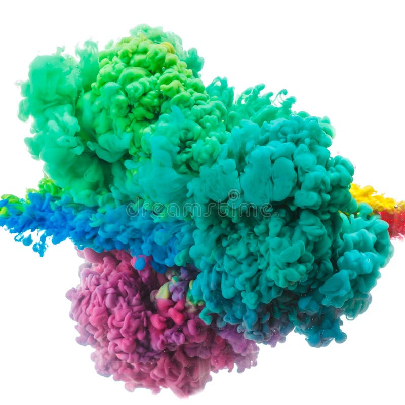 Multicolor Paint Splash Isolated on White Background Stock Image ...