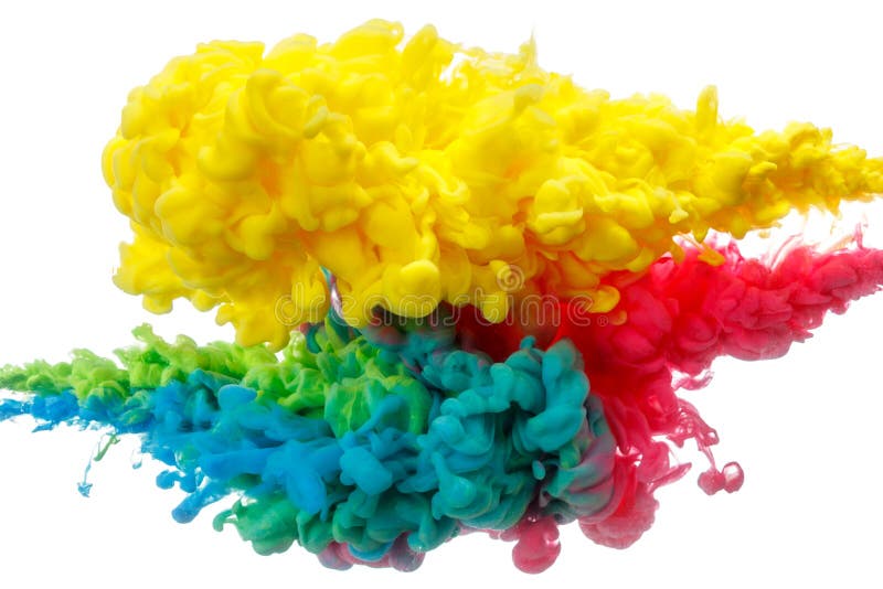 Multicolor Paint Splash Isolated on White Background Stock Image ...