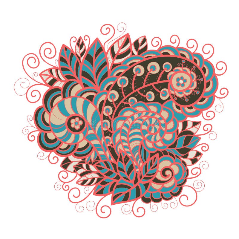 Multicolor Paisley print stock vector. Illustration of graphic - 201558368