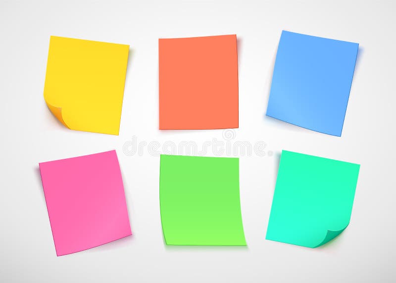 Multicolor Paper Notes. Post it Note Stock Vector - Illustration of ...