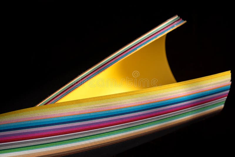 Multicolor Paper Sheets on the Black Background Stock Photo - Image of ...