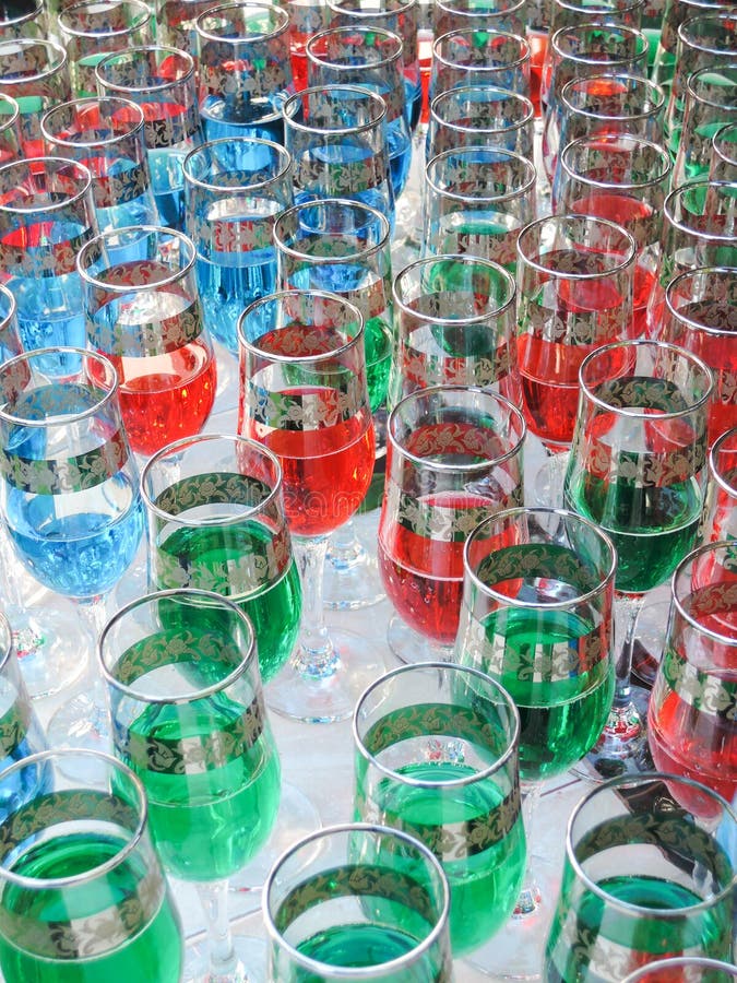 Multicolor party glasses stock photo. Image of utensils - 55636348