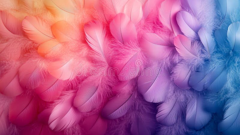 Multicolor Pastel Colored Angel Feathers Stock Image - Image of ...
