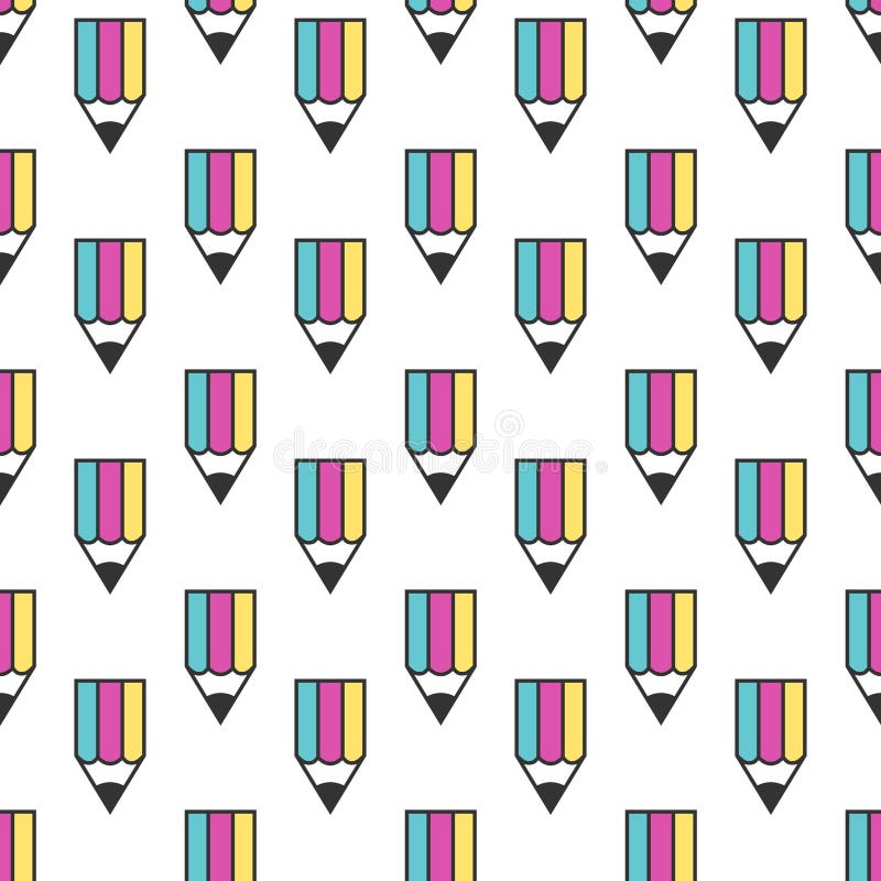 Multicolor Pencil Seamless Pattern Stock Vector - Illustration of blue ...