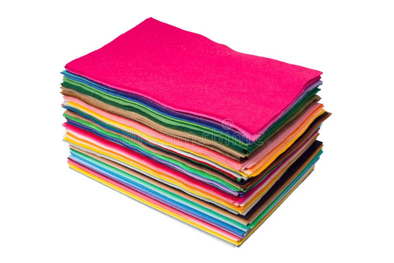 Multicolor pieces of felt. stock photo. Image of palette - 97486586