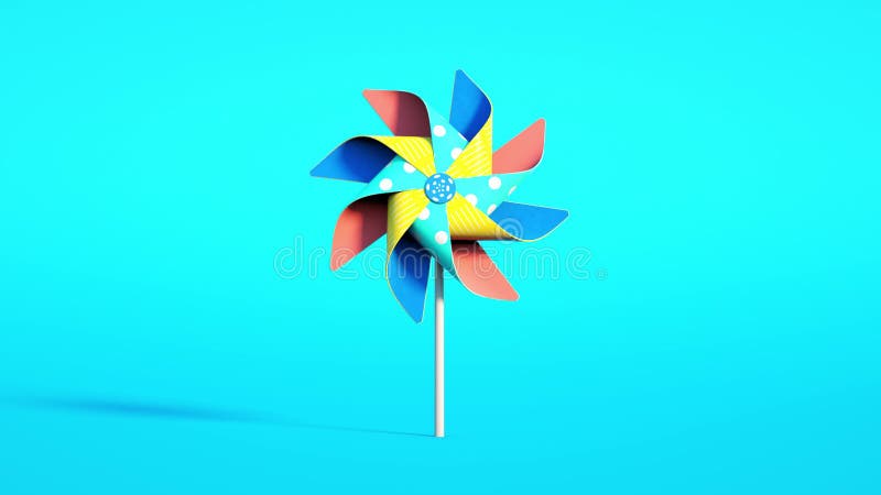 Multicolor Pinwheel Spinning in Loop Stock Footage - Video of flora ...