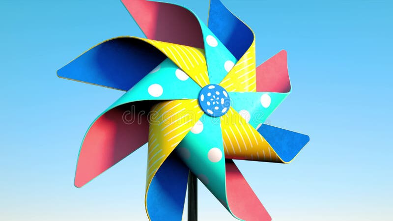 Multicolor Pinwheel Spinning in Loop Stock Footage - Video of flora ...