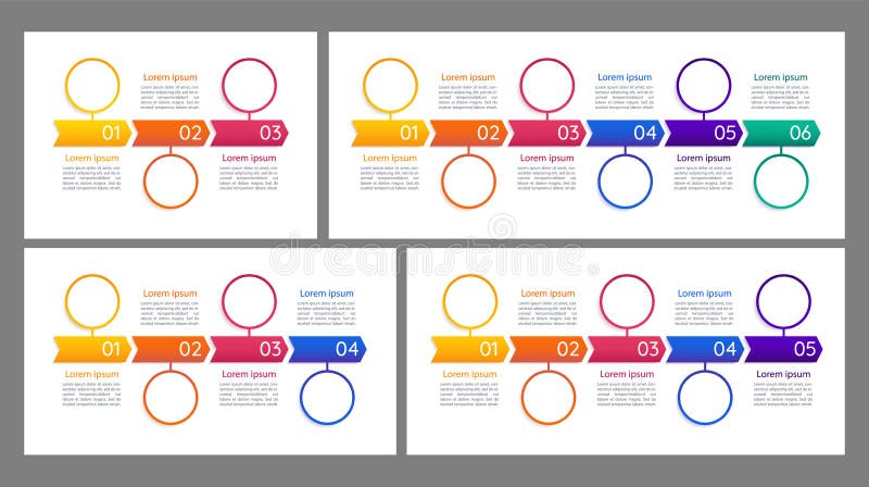 Multicolor Pointer with Round Cells Infographic Chart Design Template ...