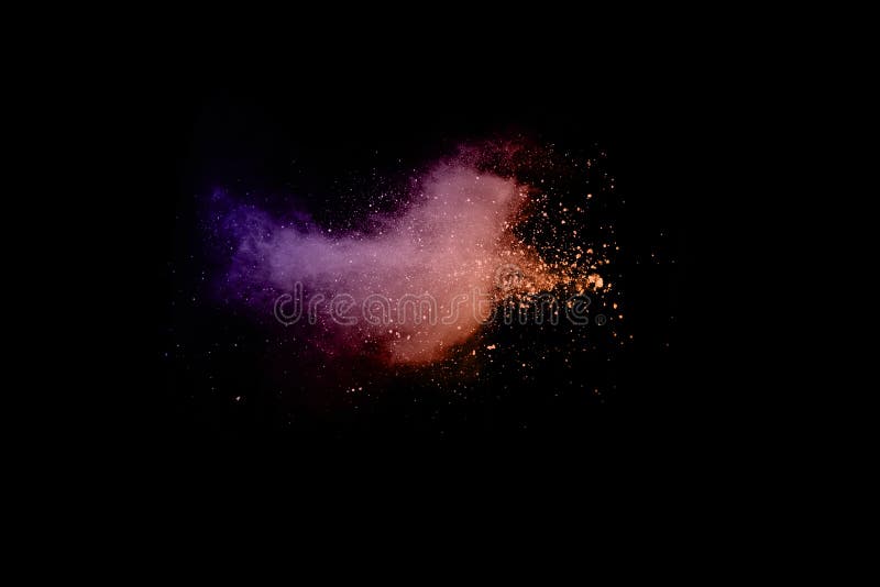 Multicolor Powder Explosion on Black Background. Stock Image - Image of ...