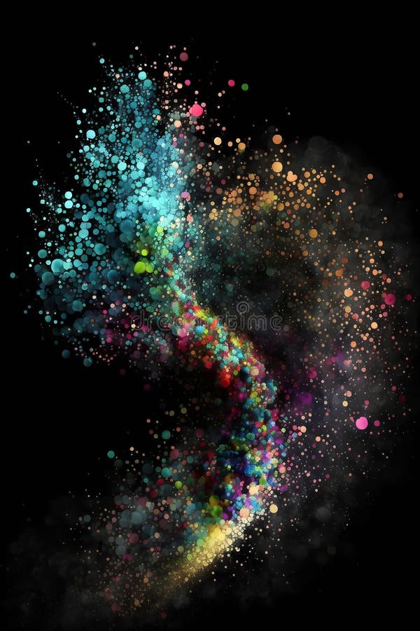 Multicolor Powder Explosion on Black Background. Colored Cloud ...