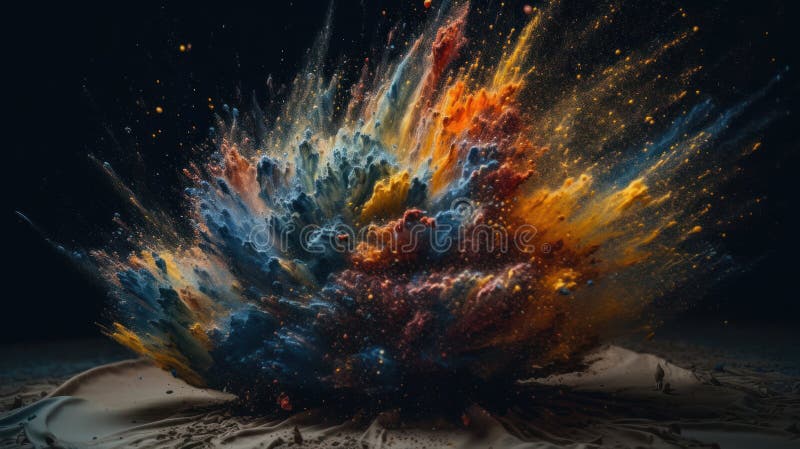 Multicolor Powder Explosion Generative AI Stock Illustration ...