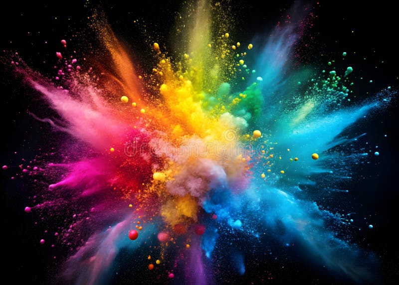 Color Powder Splatter with Glitter on White Stock Illustration ...