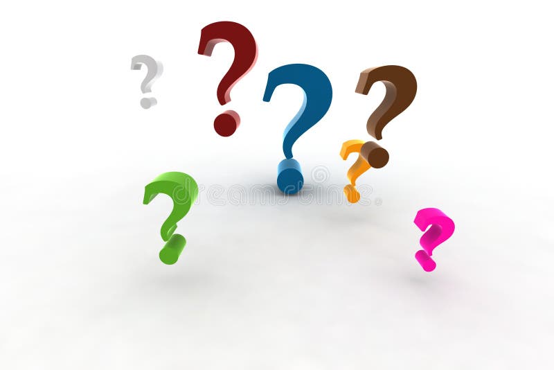 Multicolor Question-marks Connecting Stock Illustration - Illustration ...