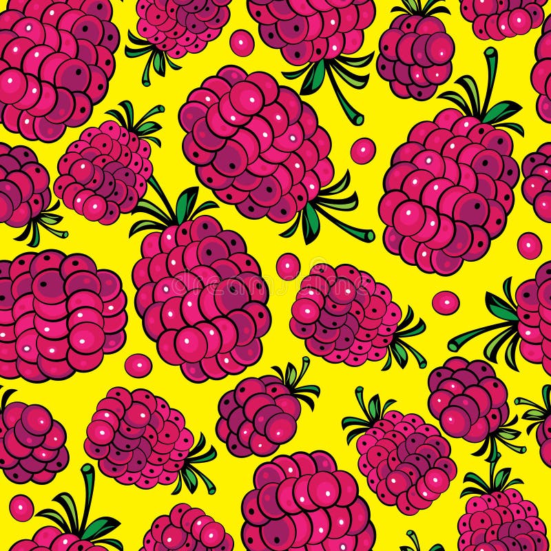 Raspberry seamless pattern stock vector. Illustration of design - 40380223