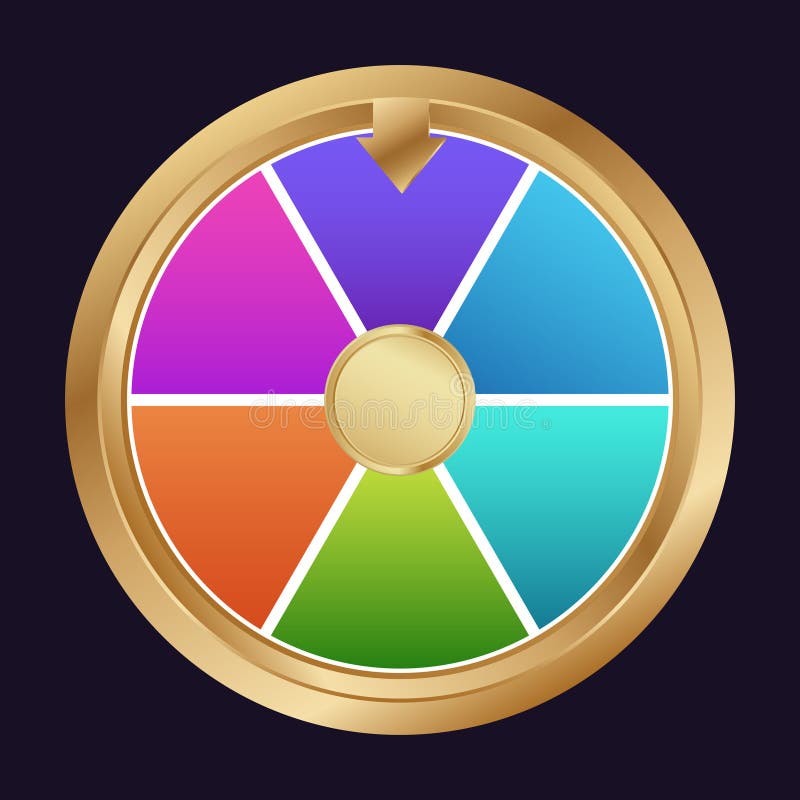 Fortune Wheel Gold Template with White Empty Segments Stock Vector ...