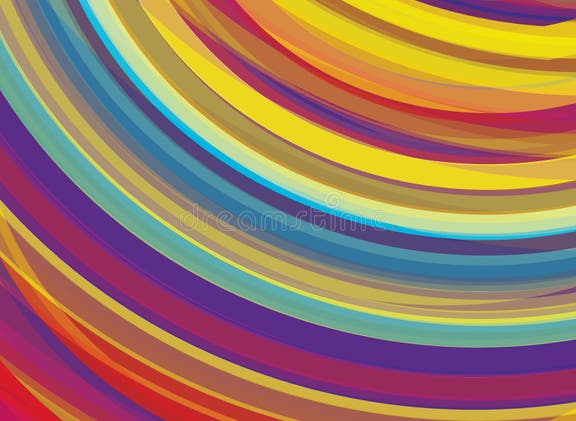 Multicolor Retro Background with Rounded Stripes. Artistic Vector ...