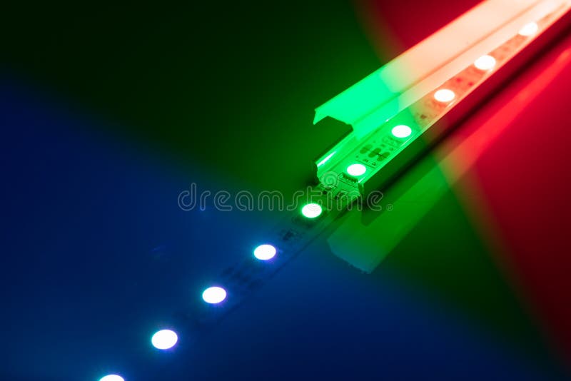 Multicolor Rgb Led Light Strip in Aluminum Channel Diffuser Stock Photo ...