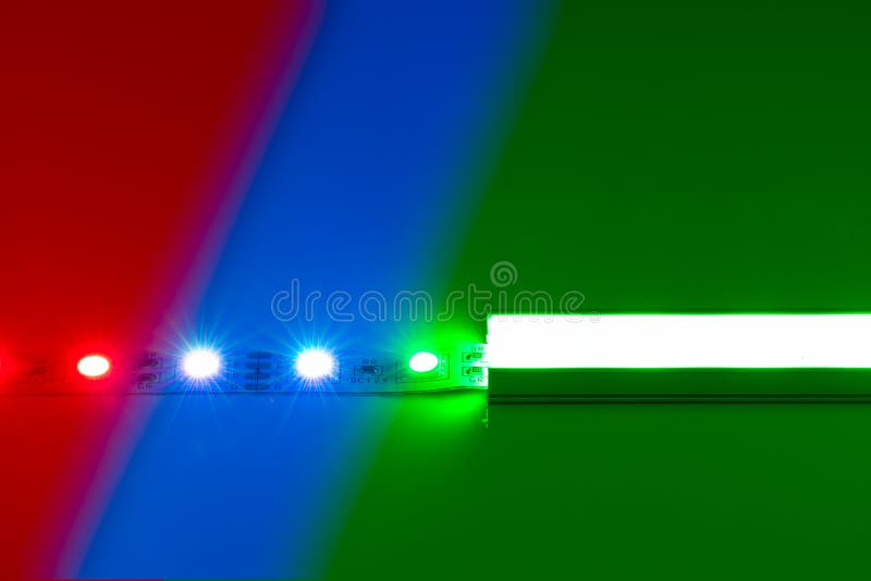 Multicolor Rgb Led Light Strip in Aluminum Channel Diffuser Stock Photo ...