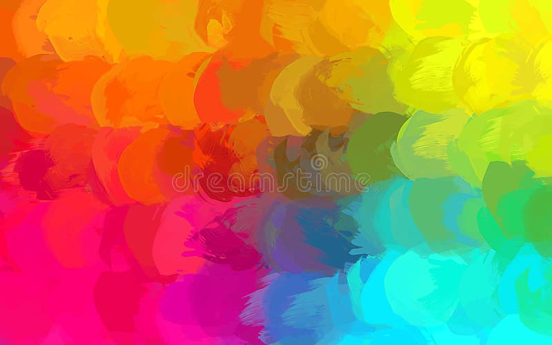 Multicolor Round Brush Strokes Background. Stock Vector - Illustration ...