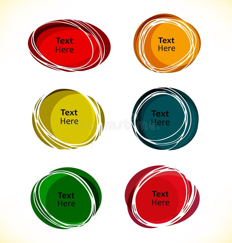 Multicolor Round Text Frames Stock Illustration - Illustration of funny ...