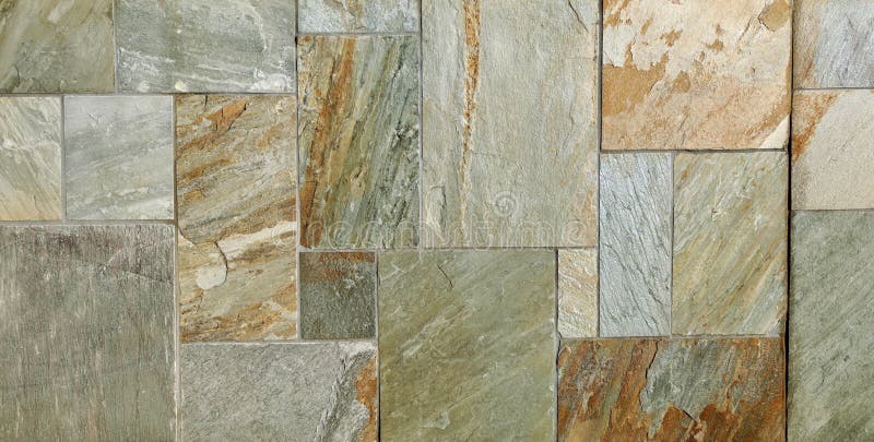 Multicolor Rustic Slate Stone Tiles. Texture. Stock Image - Image of ...
