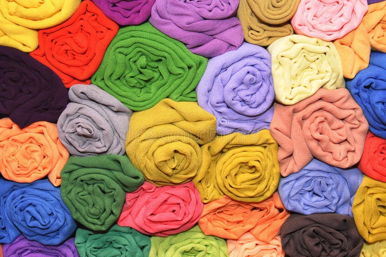 Multicolor satin cloths stock image. Image of material - 6602119