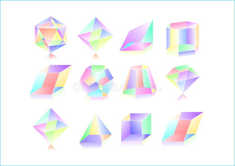 Multicolor Set of Prism in Different Set Stock Vector - Illustration of ...