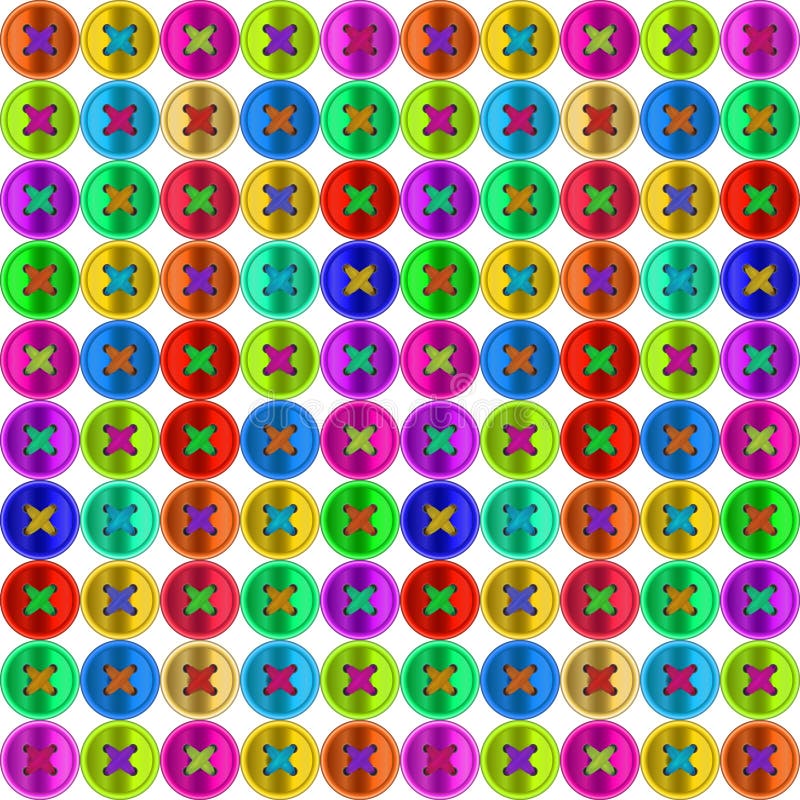Multicolor Sewing Button Seamless Pattern Stock Vector - Illustration ...