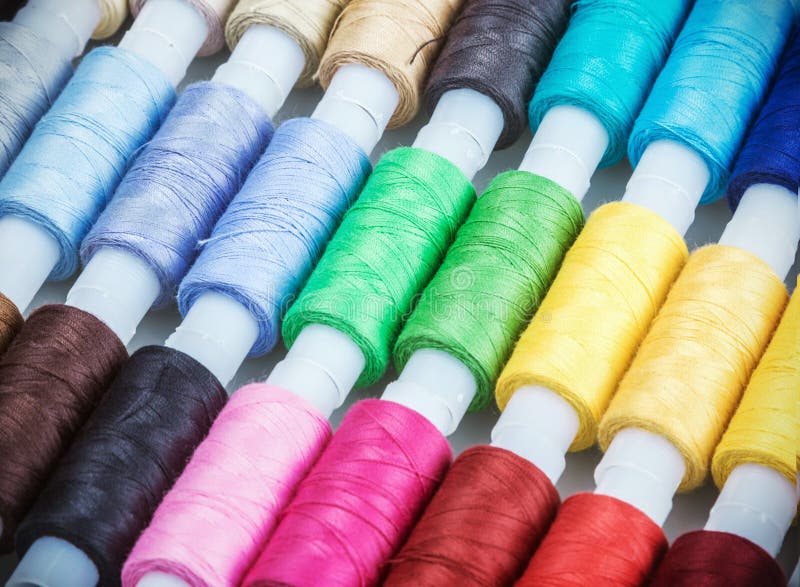 Multicolor Sewing Threads on Background Stock Photo - Image of ...